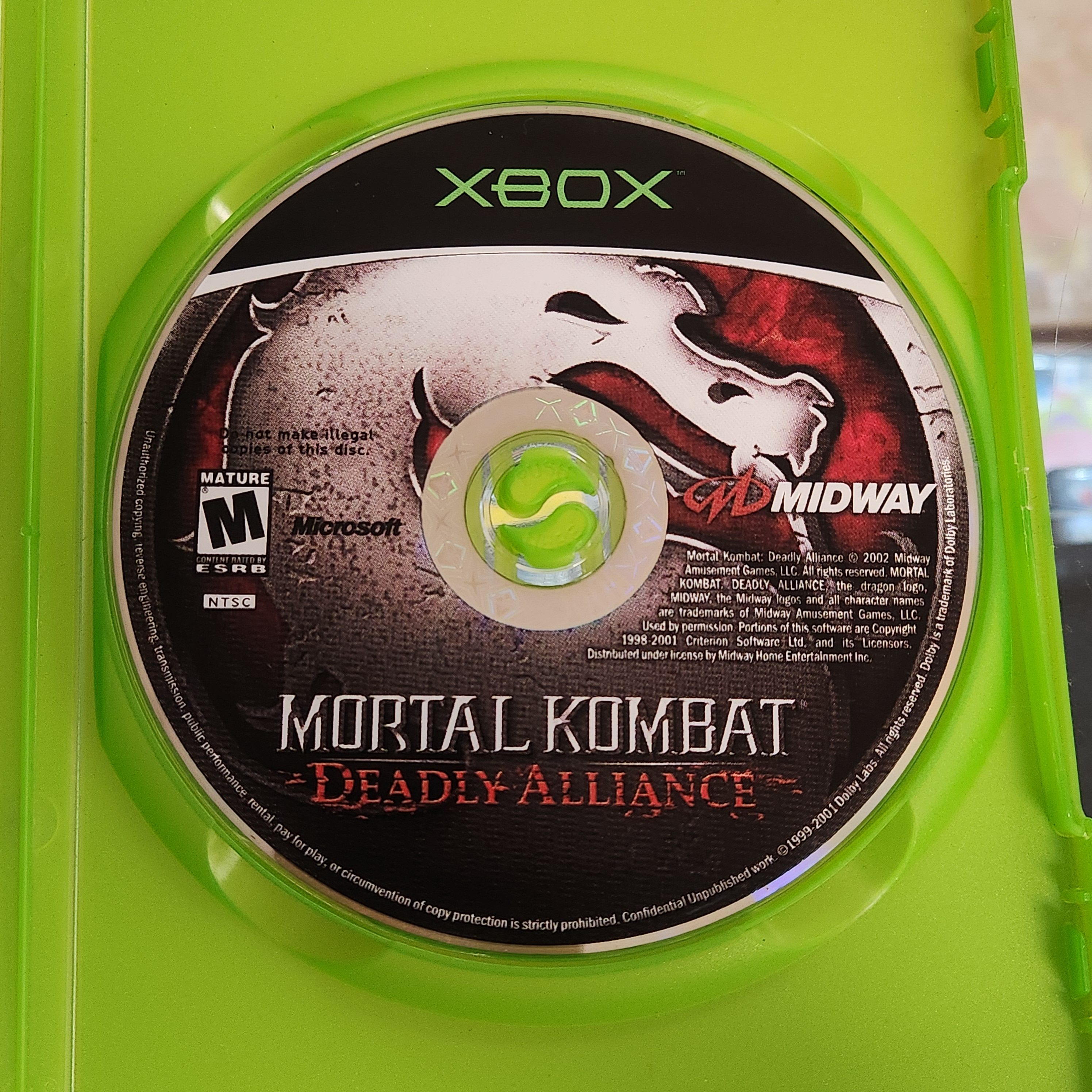 Mortal Kombat Deadly Alliance (Xbox, 2002) , Disc Only - Retro Games ...